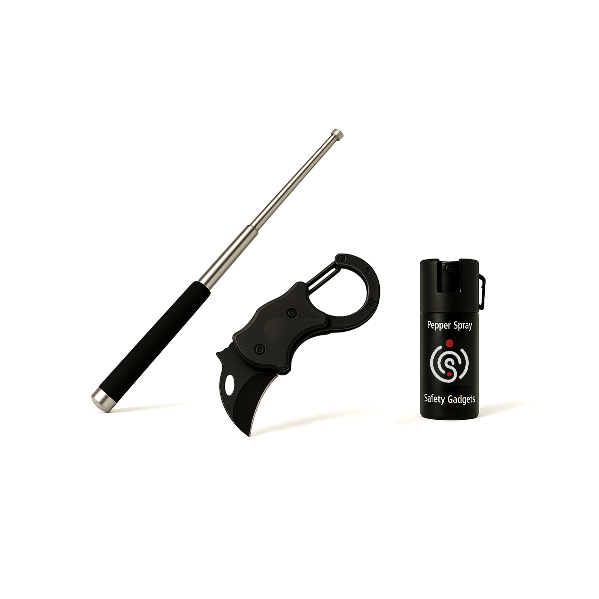 Safety Gadget Combo - Multipurpose Self-Defense Keychain + Expandable ...